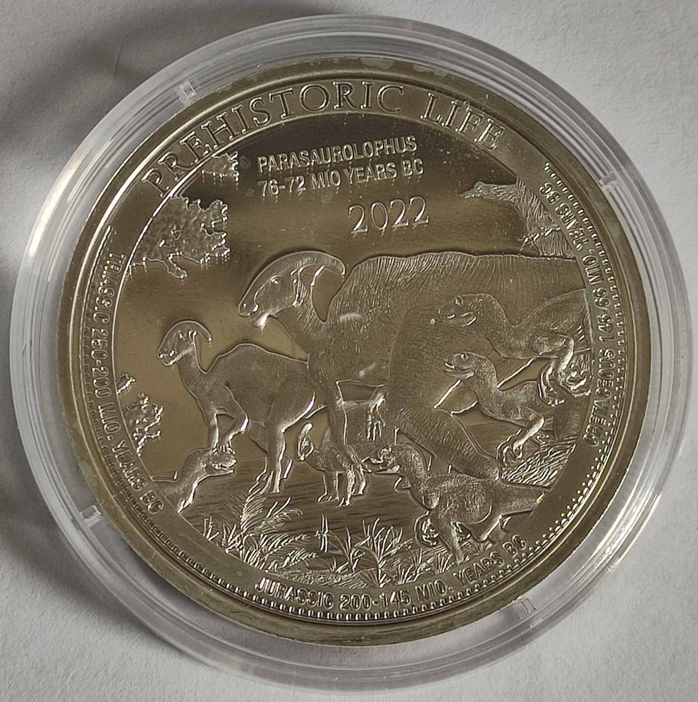 2022 Democratic Republic of Congo Parasaurolophus 1 oz Silver Coin in ...